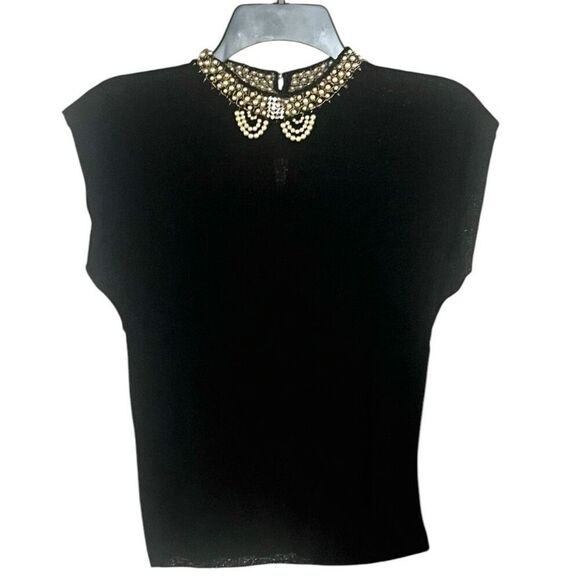 Apollo | Sweaters | Apollonew York Vintage Black Cap Sleeve Pearl ...